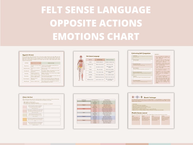 Sitting With Your Feelings CBT Therapy Worksheets to Manage Your Mental ...