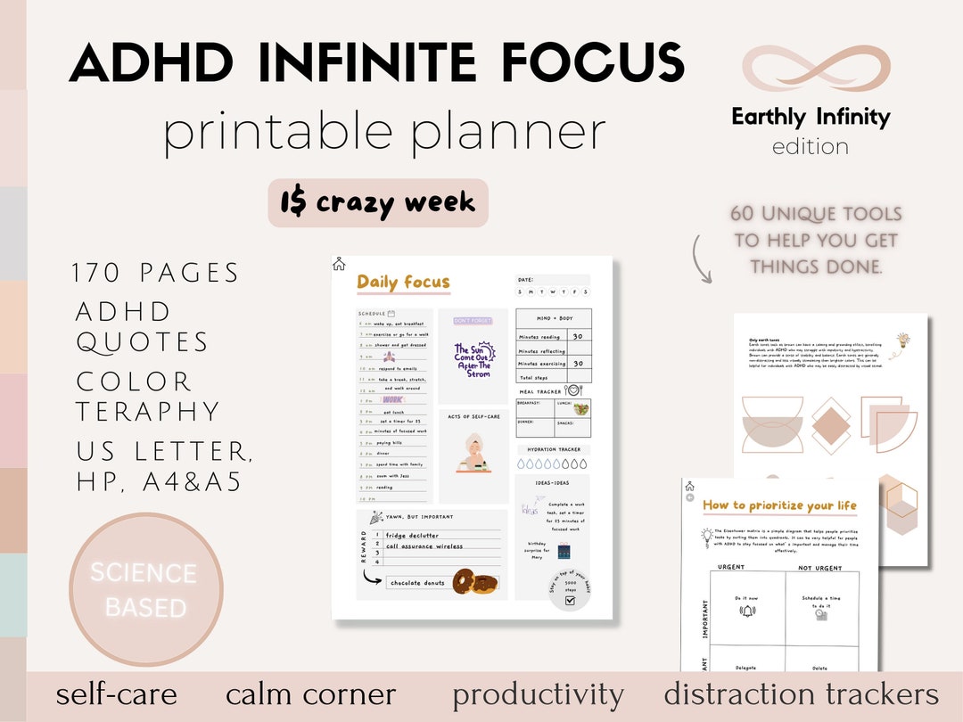 ADHD Planner science Based PRINTABLE Adult ADHD Journal - Etsy