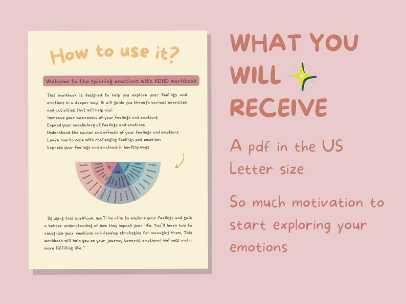 ADHD Feelings Wheel Workbook Spinning Emotions With ADHD - Etsy