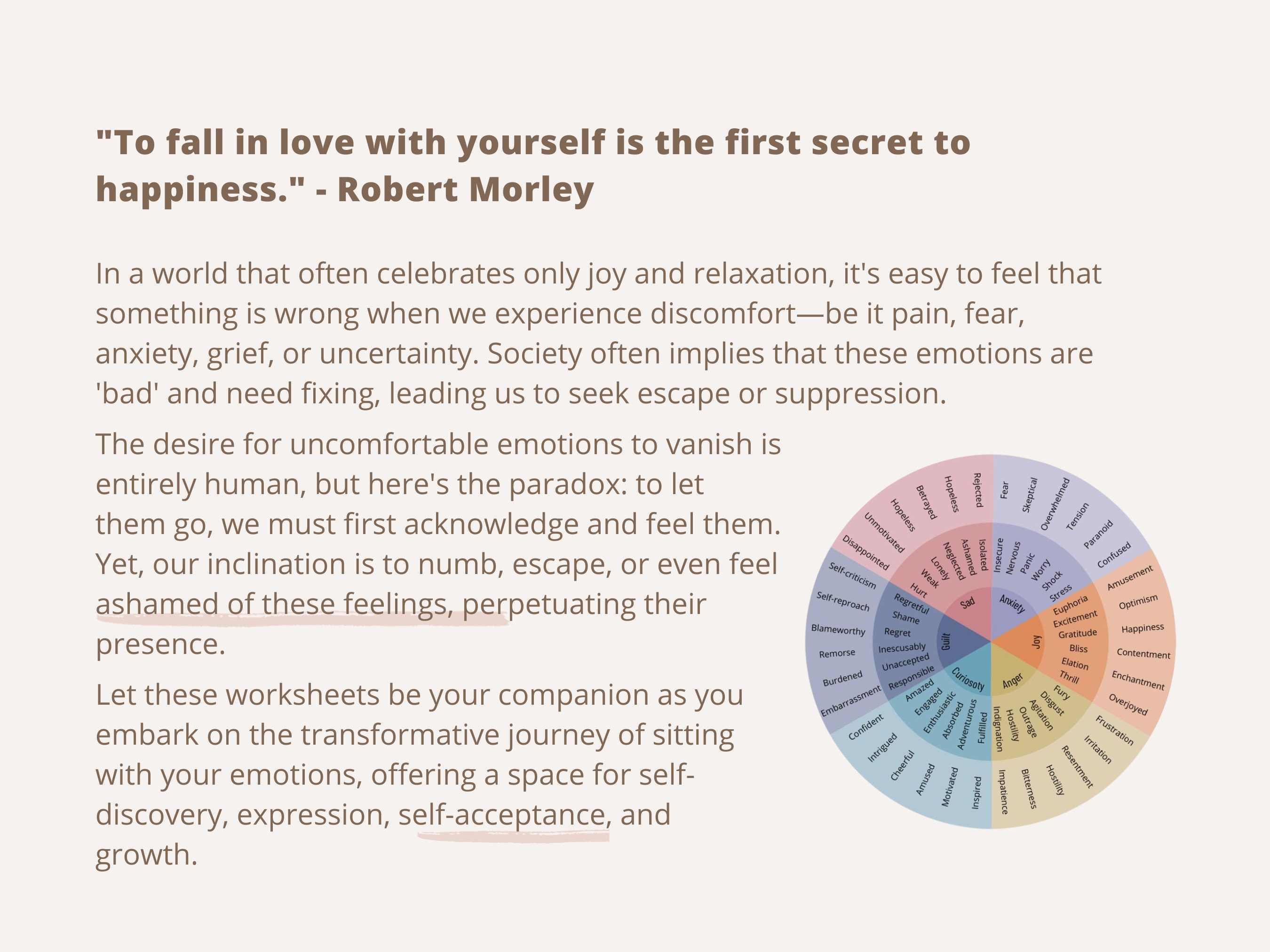 Sitting With Your Feelings CBT Therapy Worksheets to Manage Your Mental ...