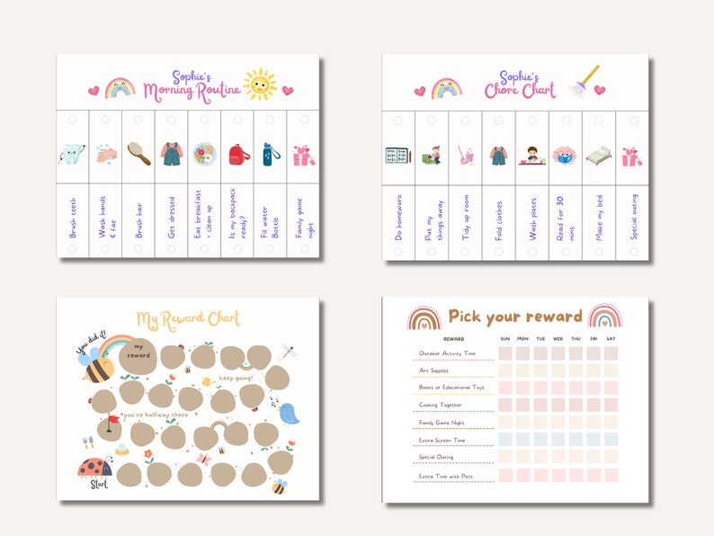 Kids Routine Flip Chart: Visual Schedule, Morning & Bedtime (EDITABLE ...