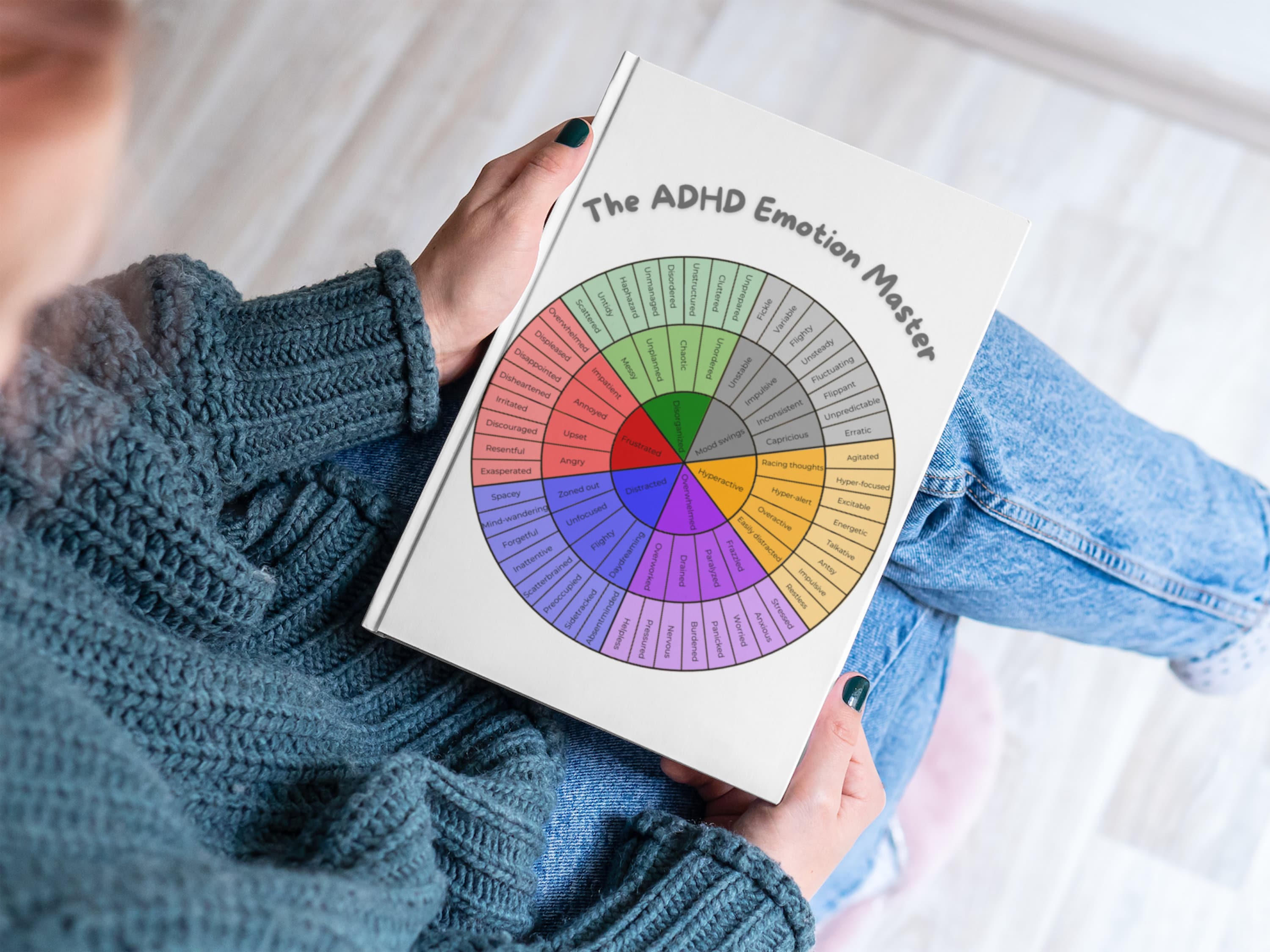 Feelings Wheel With ADHD Chart Printable ADHD Emotions Wheel - Etsy