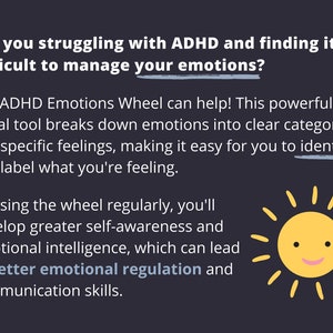 ADHD Feelings Wheel Chart: Printable Emotions Resource (digital ...