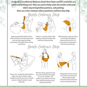 Rebozo Techniques Chart, Doula Resource, Midwife Resource, Rebozo ...