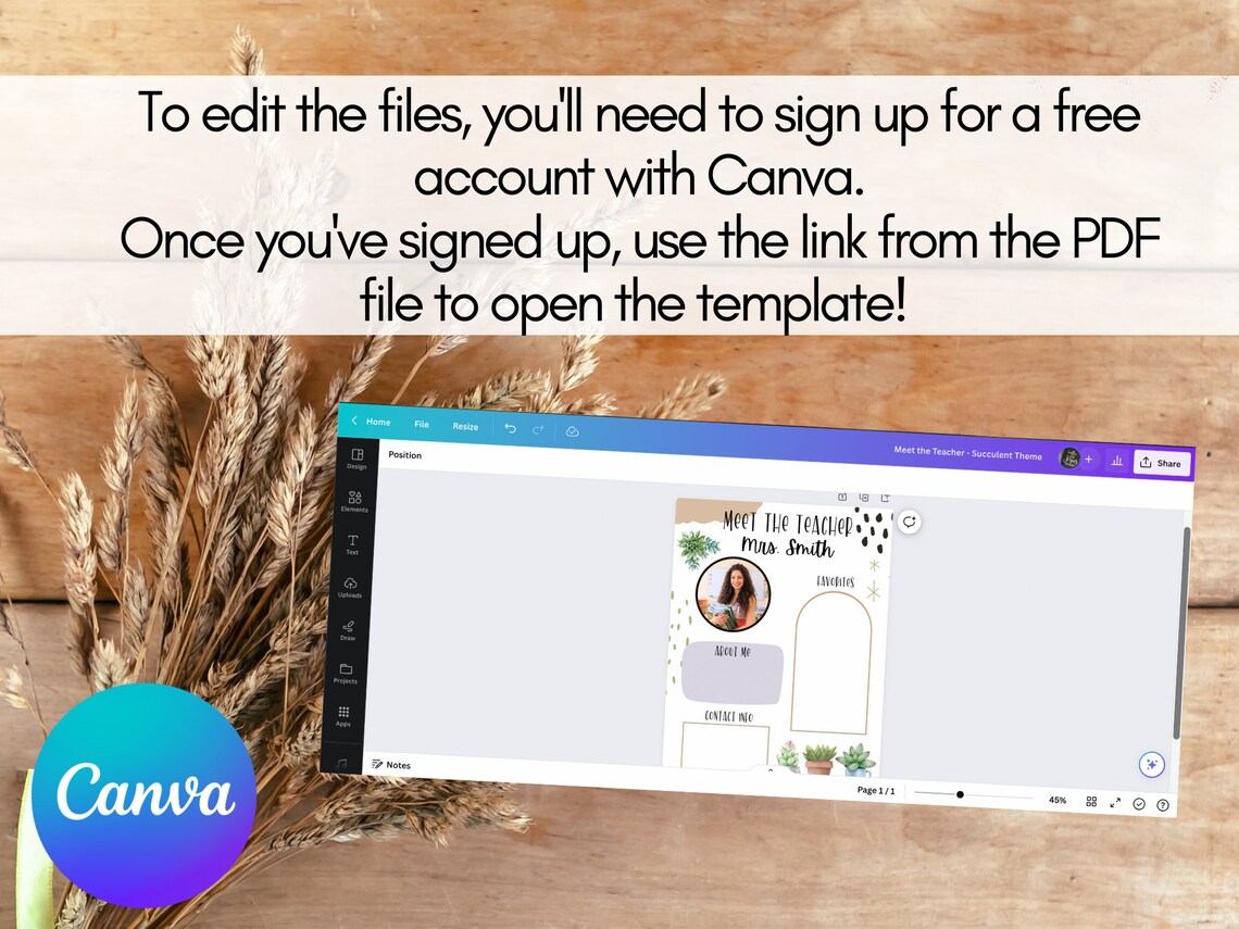 Meet the Teacher Template Editable - Canva Teacher Template - Classroom ...