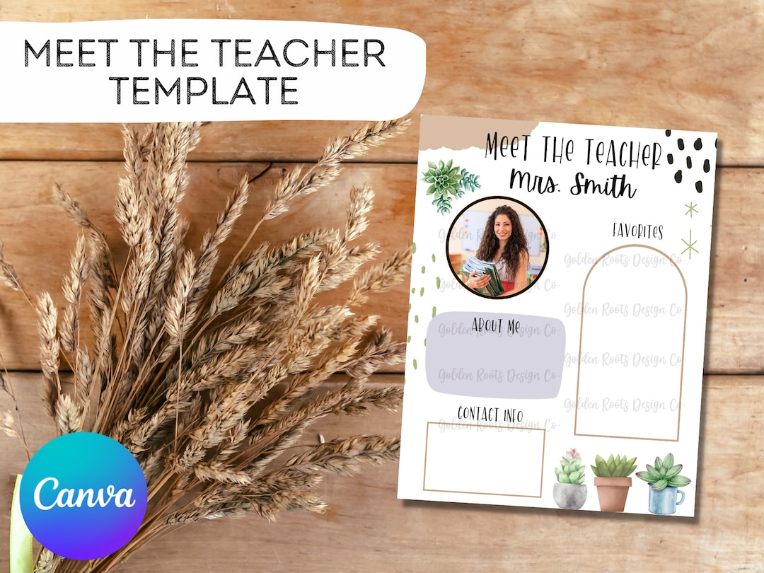 Meet the Teacher Template Editable - Canva Teacher Template - Classroom ...