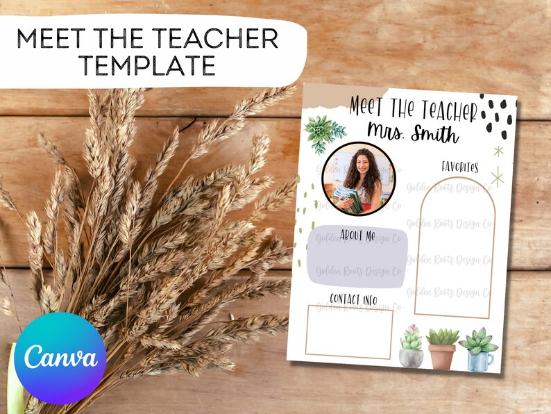 Meet the Teacher Template Editable - Canva Teacher Template - Classroom ...