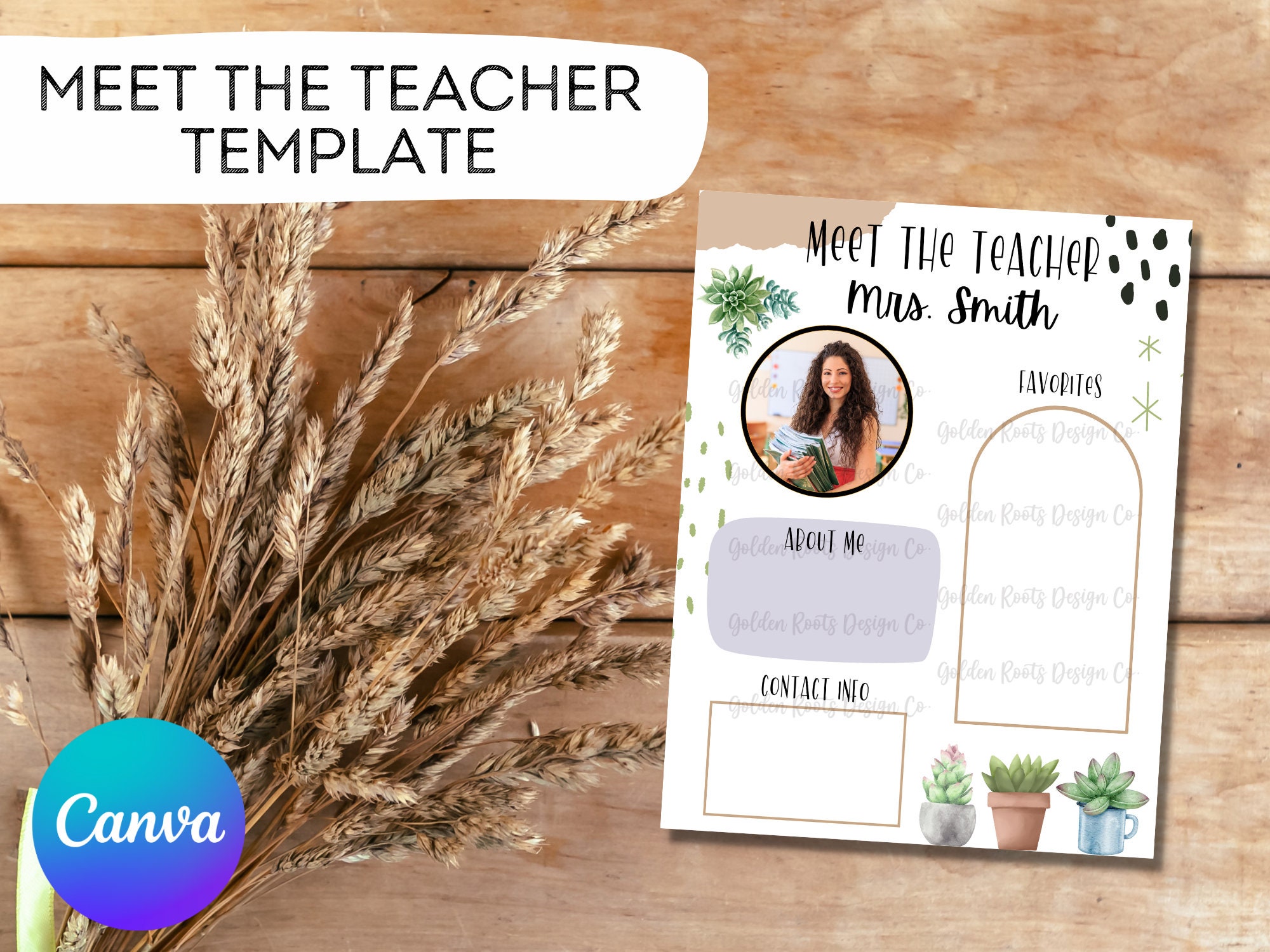 Meet the Teacher Template Editable Canva Teacher Template Classroom ...