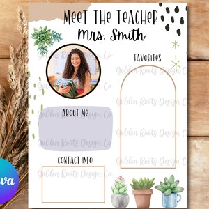 Meet the Teacher Template Editable - Canva Teacher Template - Classroom ...