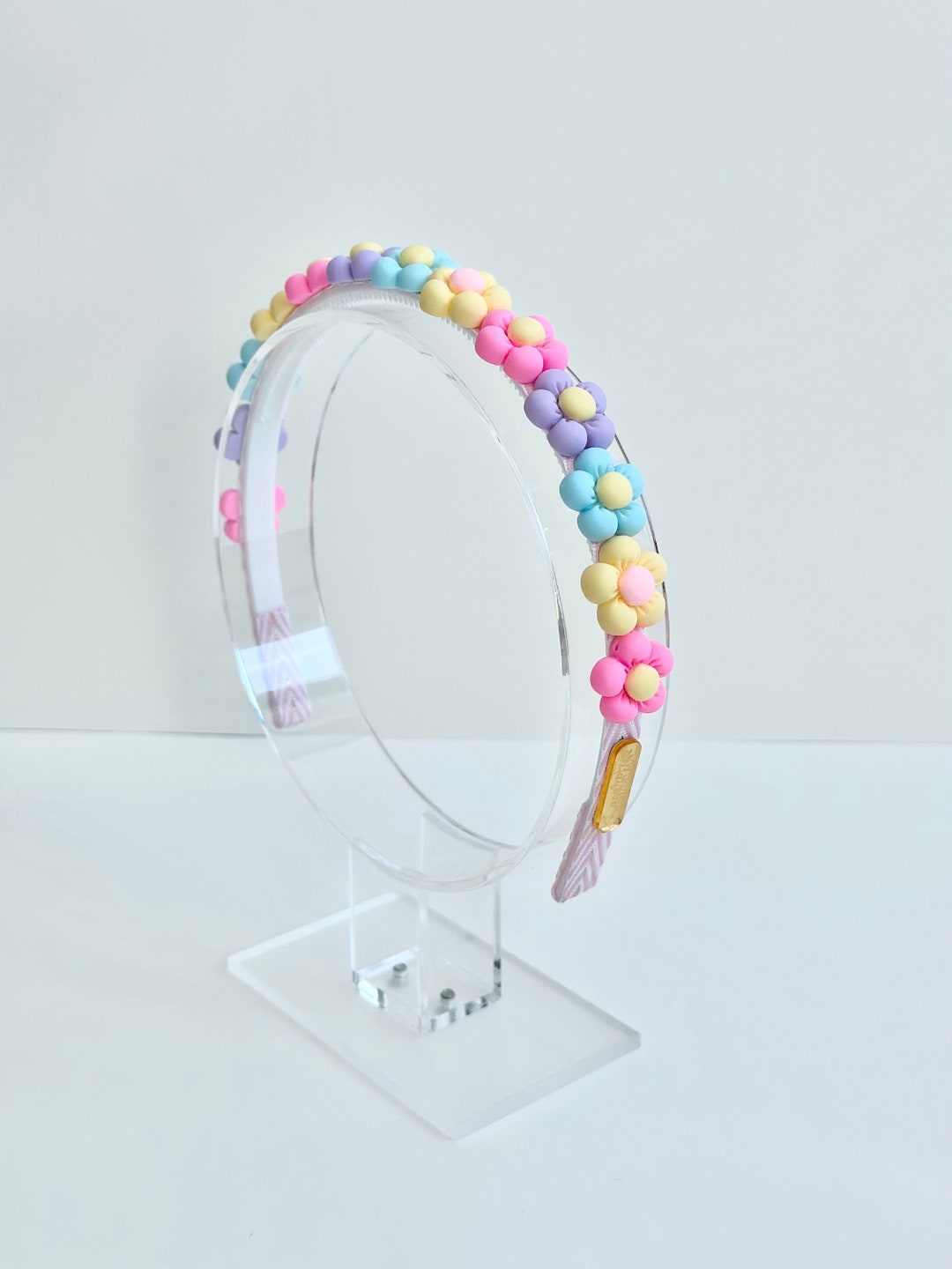 NEW IN Candy Colors Flowers Handmade Headband Non-slip Multi Colored ...