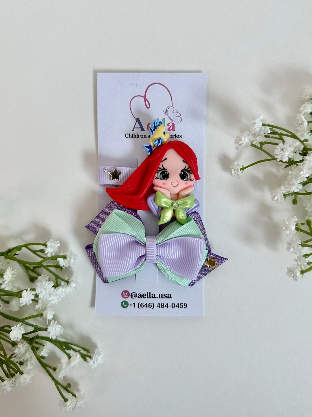 Princess Ariel Hair Clip Set of 2 Rapunzel Handmade Hair - Etsy