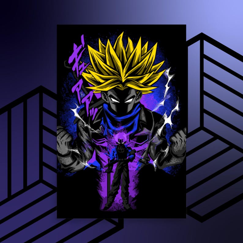Epic SSJ Trunks Dragon Ball Z Poster Perfect for Your Stream Setup - Etsy