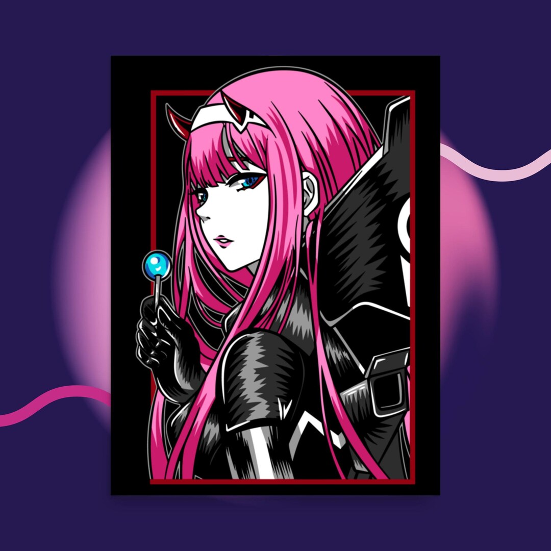 Zero-two Anime Poster, Anime Girl, Streamer Poster, Stream Setup - Etsy