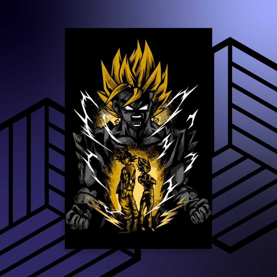 SSJ Vegito Poster , Dragon Ball Z, Dragon Ball Posters, Streamer Poster ...