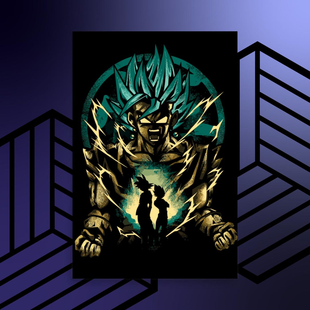 Epic Fusion Art: SSGSSJ Vegito Poster for Dragon Ball Fans - Etsy