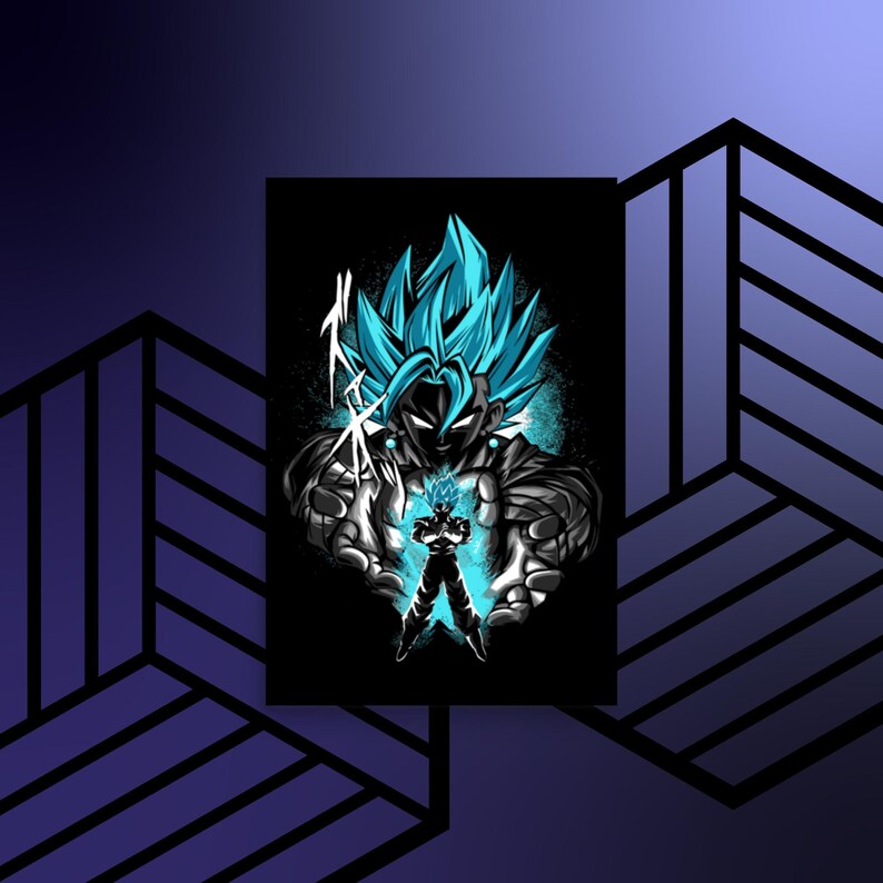 SSGSSJ Vegito Poster, Dragon Ball Super, Dragon Ball Posters, Streamer ...