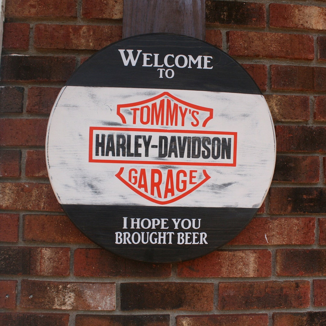 Custom Harley-davidson Wood Sign, Harley Garage Sign, Harley Man Cave ...