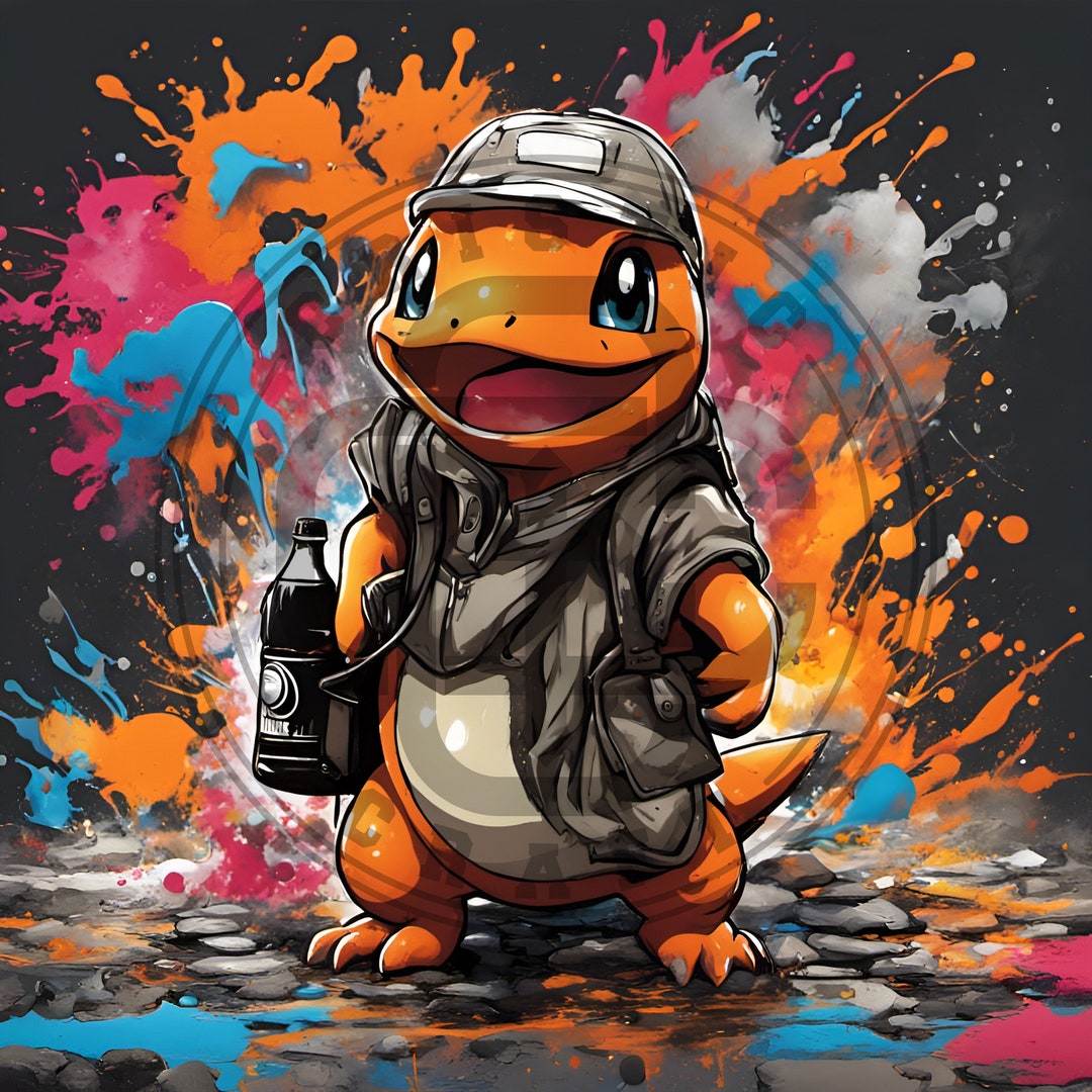 Charmando, Fan Art,japanese Tapestry Style, Anime Poster, Printable ...