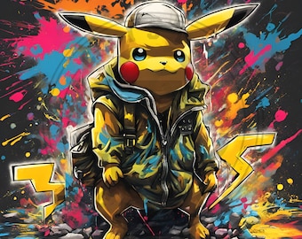 Pichku, Fan Art,japanese Tapestry Style, Anime Poster, Printable Wall ...