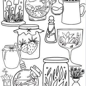 12 Cottage Core Coloring Pages- Fae Core Coloring Pages - Etsy