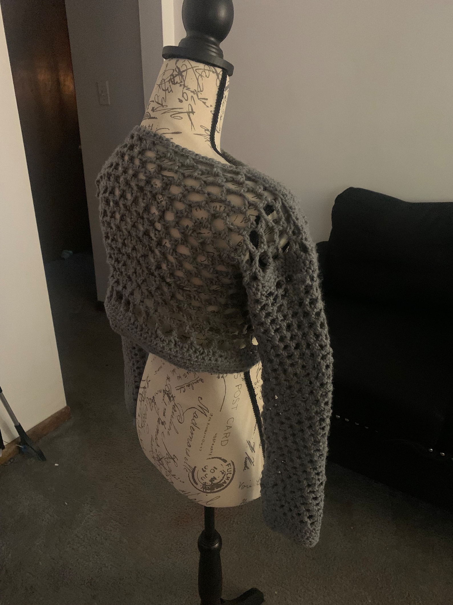 Grey off Shoulder Shrug - Etsy