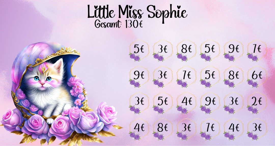 Queen Rose Little Miss Sophie Savings Challenge Scratch Challenge - Etsy