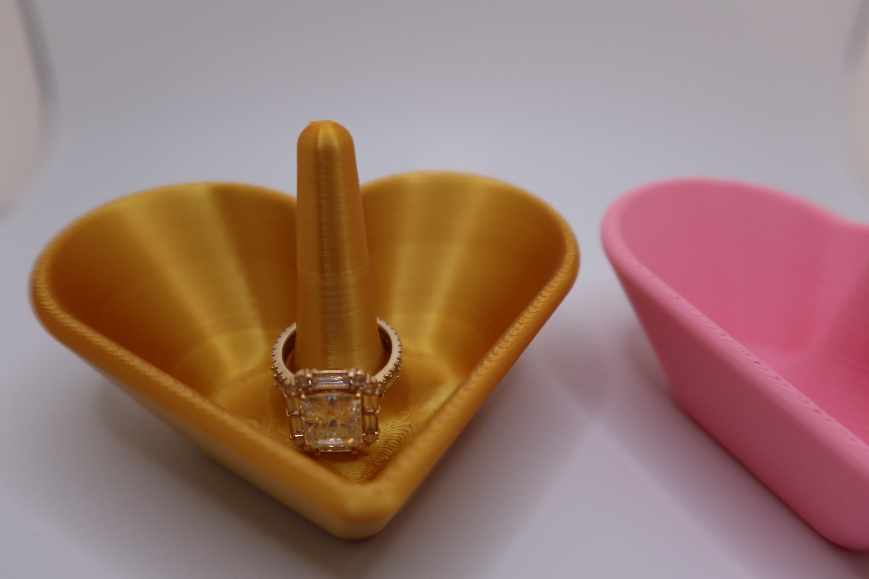 Heart-shaped Ring Holder | 3D Printed Ring Dish | Wedding, Engagement ...