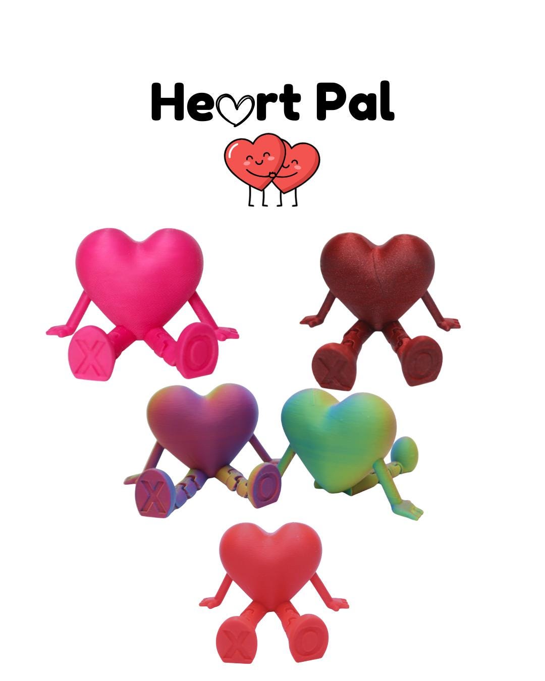 Heart Pal Decorative Ledge Sitter | Adorable 3D Printed Heart Figure ...