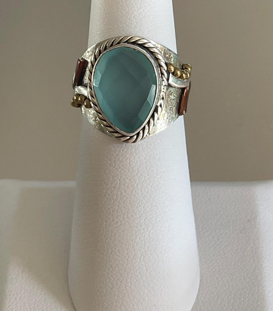 Ss Checkerboard Cut Stone in Beautiful Detailed Setting - Etsy