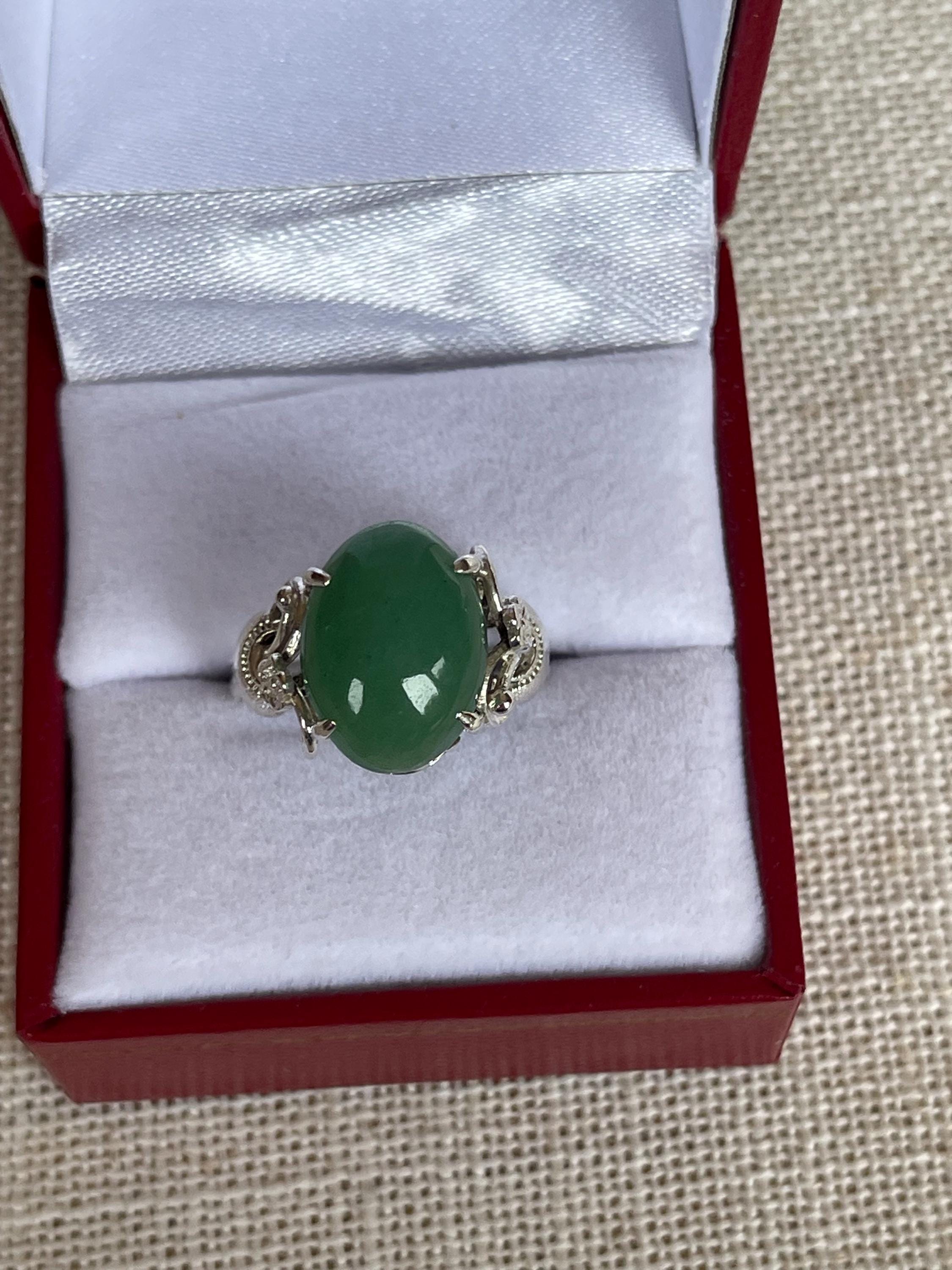 Sterling Silver and Jade Ring! - Etsy