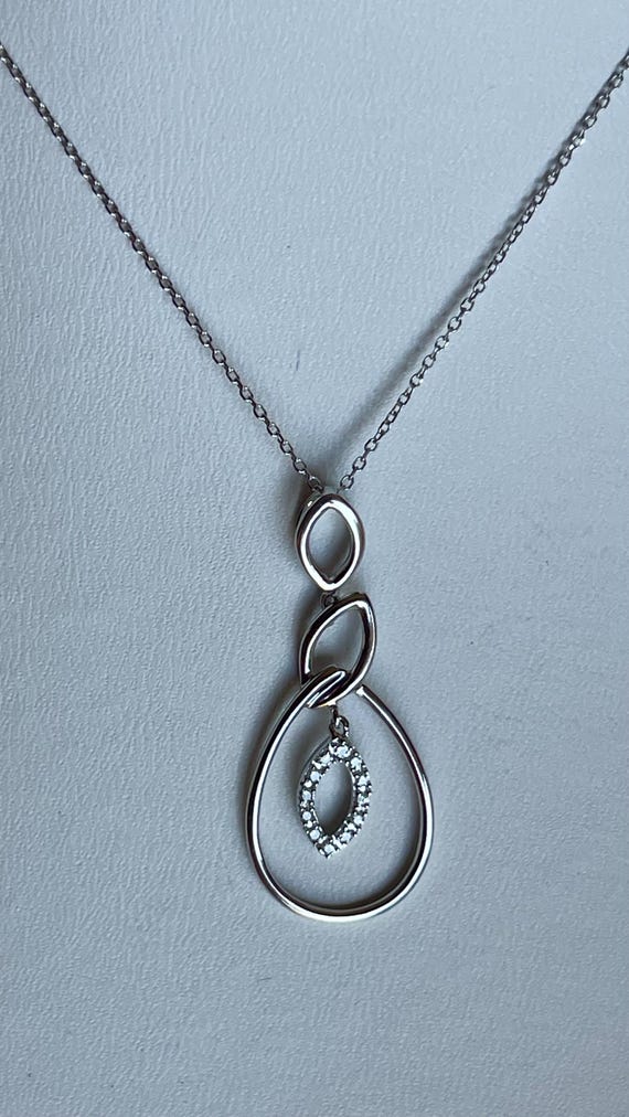 14Kt white gold and natural diamonds movement pendant… - Gem