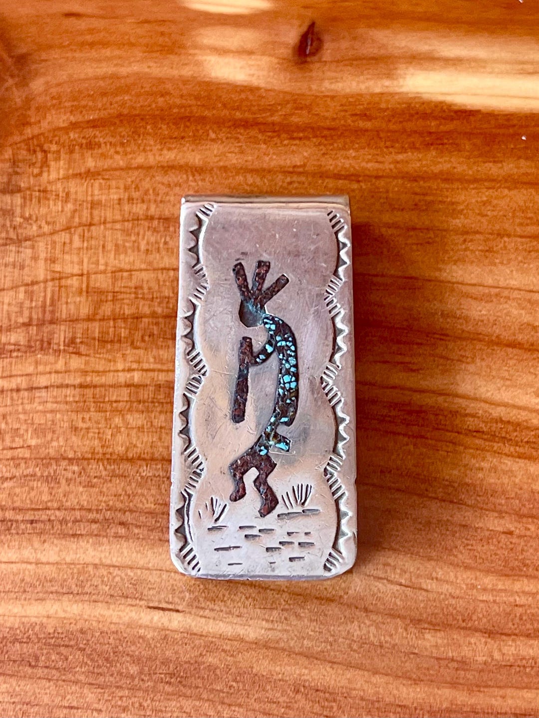 Sterling and Crushed Stone Native American Money Clip - Etsy