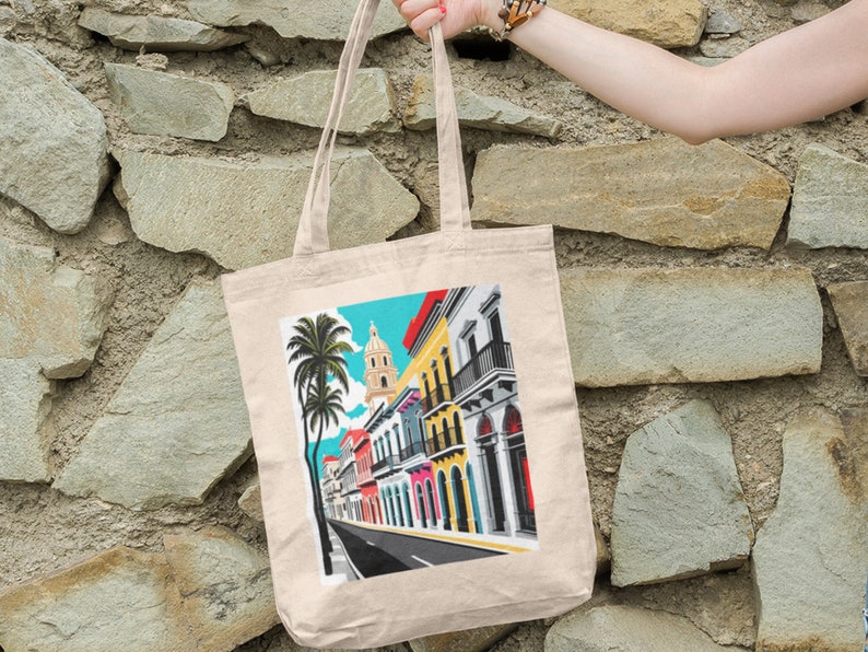 El Viejo San Juan Tote Bag, Old San Juan Tote Bag, Wedding Gift Tote ...