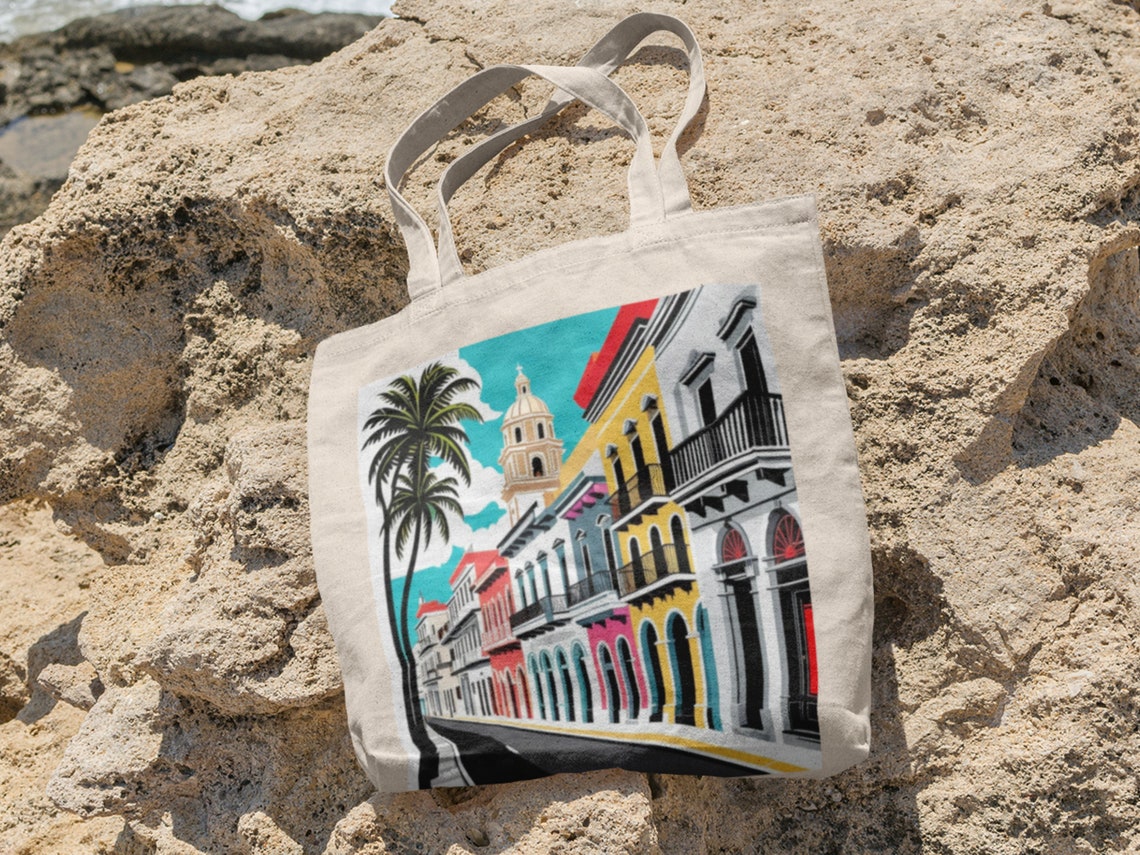 El Viejo San Juan Tote Bag, Old San Juan Tote Bag, Wedding Gift Tote ...