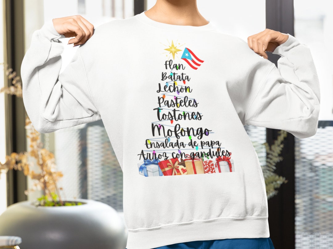 Puerto Rican Christmas Tree Sweater, Holiday Food Traditions, Flan ...