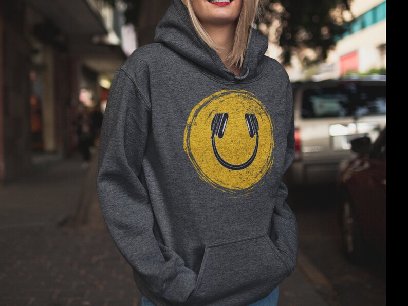 Retro Smiley Face, DJ Headphones, DJ Life, Music Lover Gift, Gift for ...