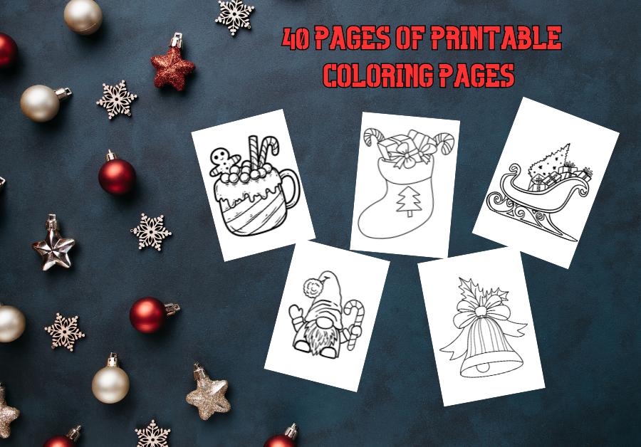40 Christmas Coloring Printable Pages | Easy and Simple Designs | Kids ...