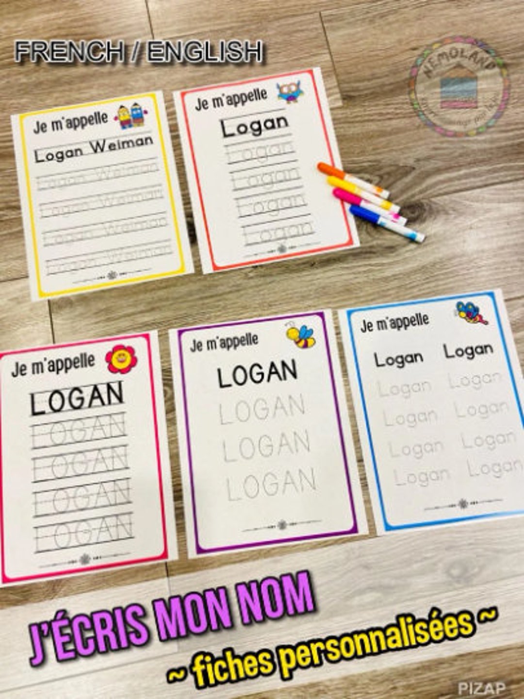 Jécris Mon Nom Fiches Personnalisées Français Anglais.tracer Le Nom ...