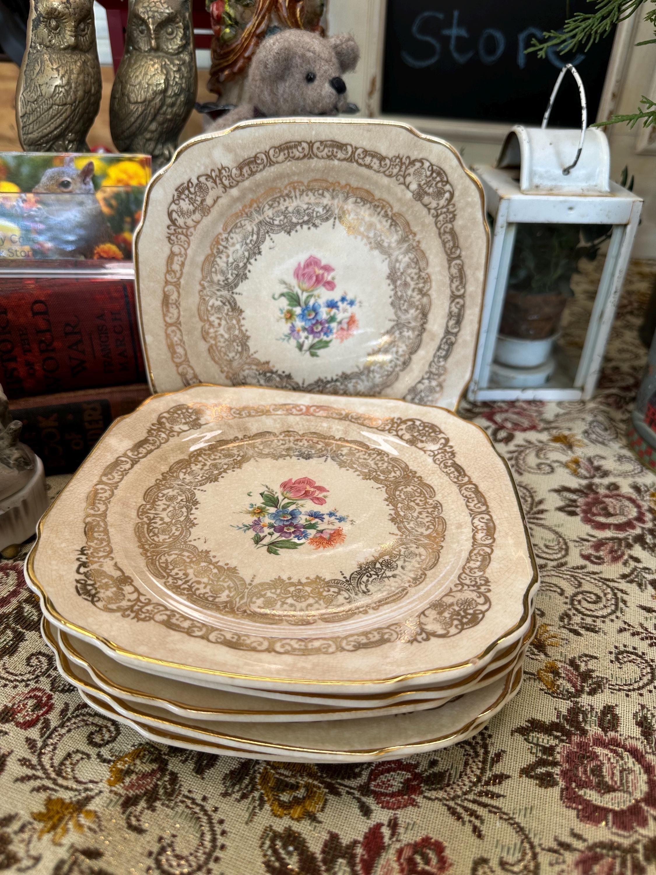 Set of 6 Vintage Square Plates - Etsy