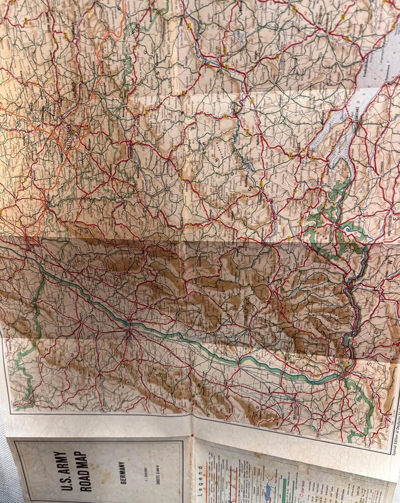 Vintage U.s. Army Road Map - Etsy