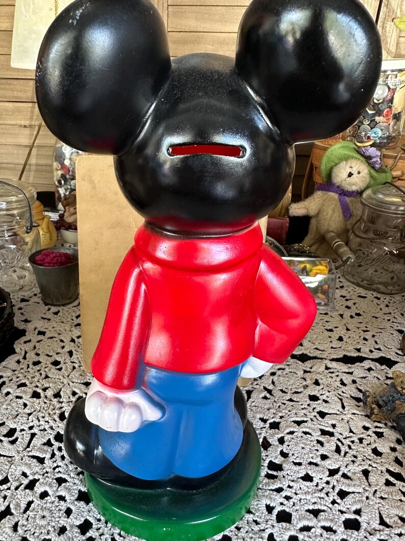 Vintage Plastic Mickey Mouse Bank - Etsy
