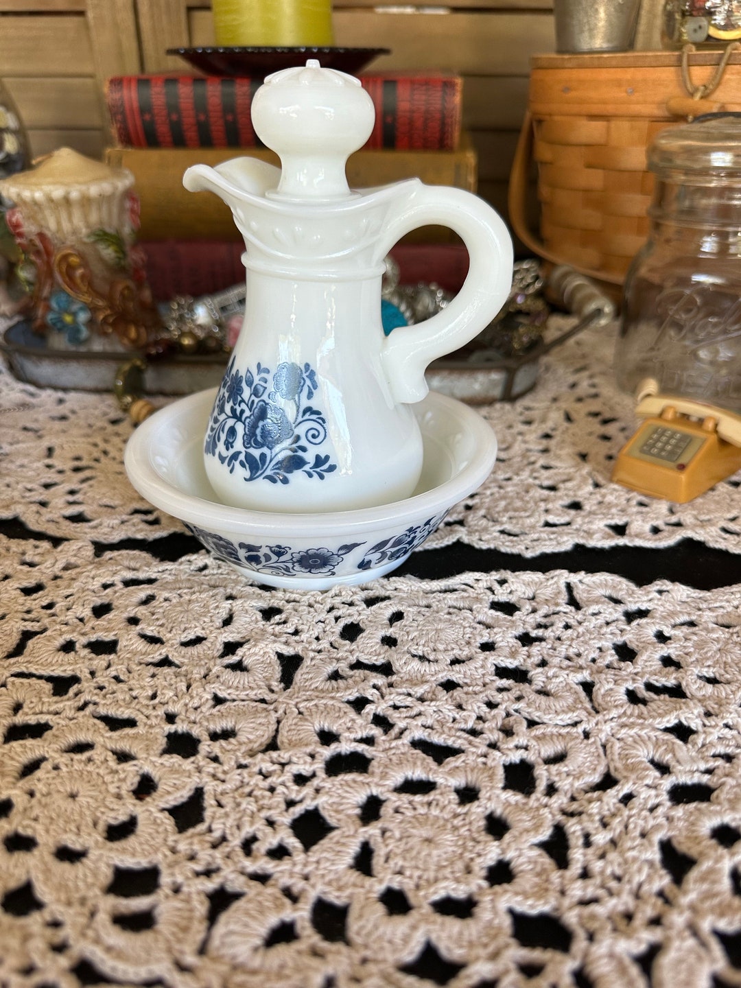Vintage Delft Avon Pitcher and Bowl Set - Etsy