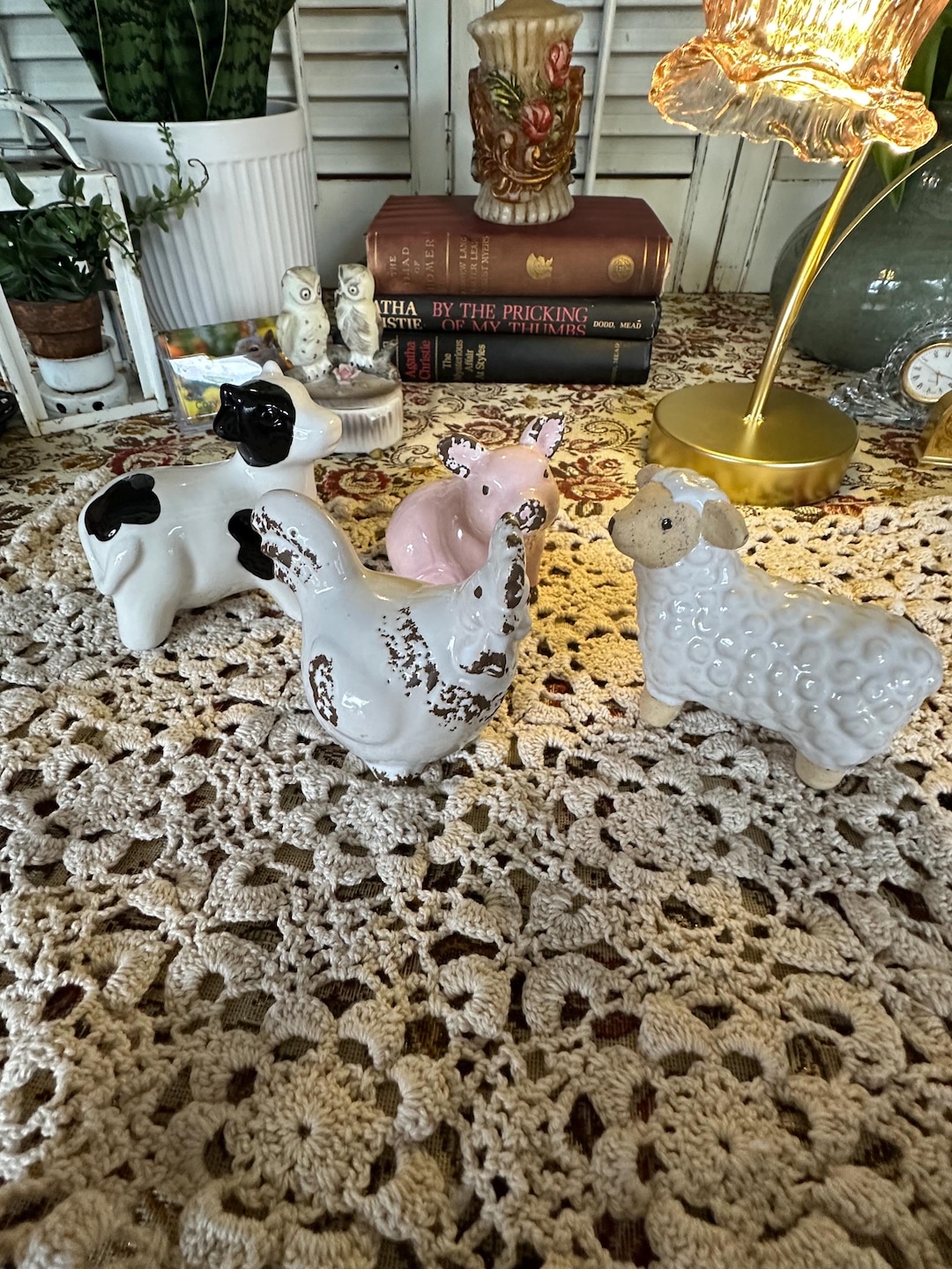 Set of 4 Ceramic Farm Animals - Etsy