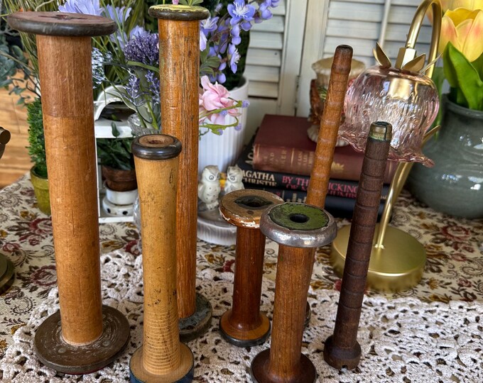 Set of 7 Vintage Sewing Spindles - Etsy