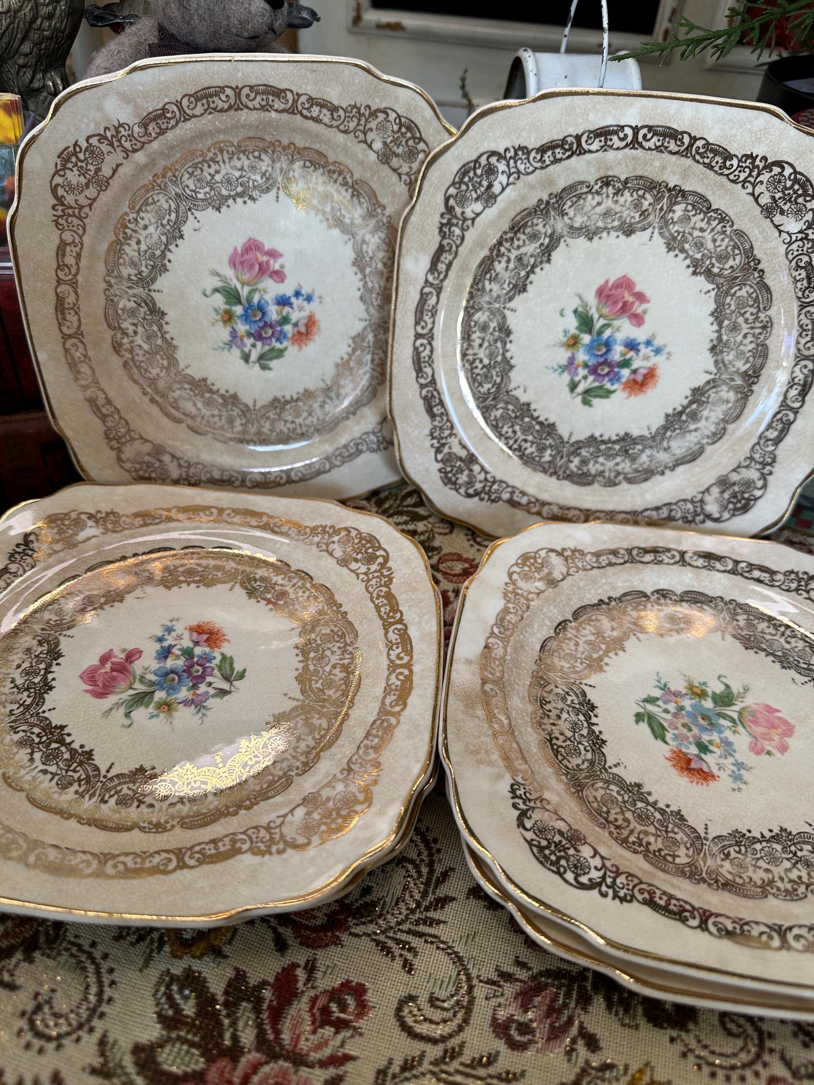 Set of 6 Vintage Square Plates - Etsy