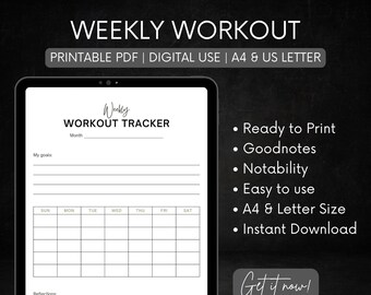 Editable Weekly Workout Routine, 7 Days Fitness Planner, Exercise ...