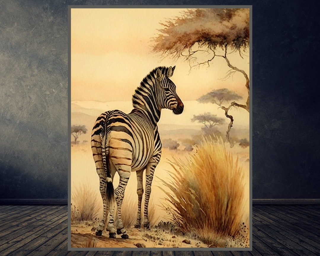 Watercolor Zebra Poster | Watercolor Zebra Print | African Print ...