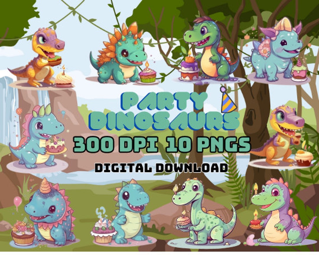 Dinosaur Clipart dinosaur Cake Topper Transparent Background dinosaur ...