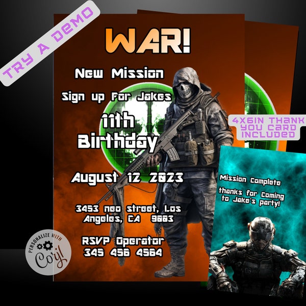 Call of Duty Birthday Card - Etsy UK