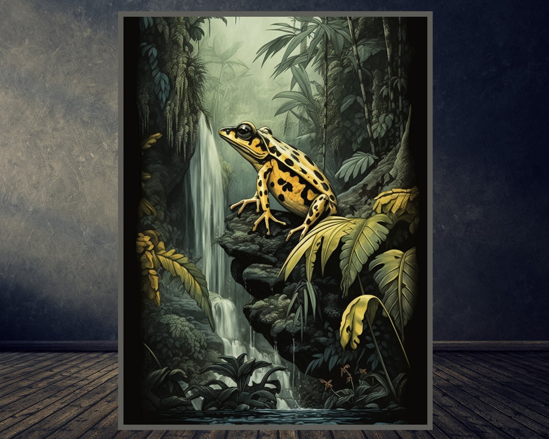 Moody Tropical Frog Printable Wall Art - Detailed Jungle Animal ...